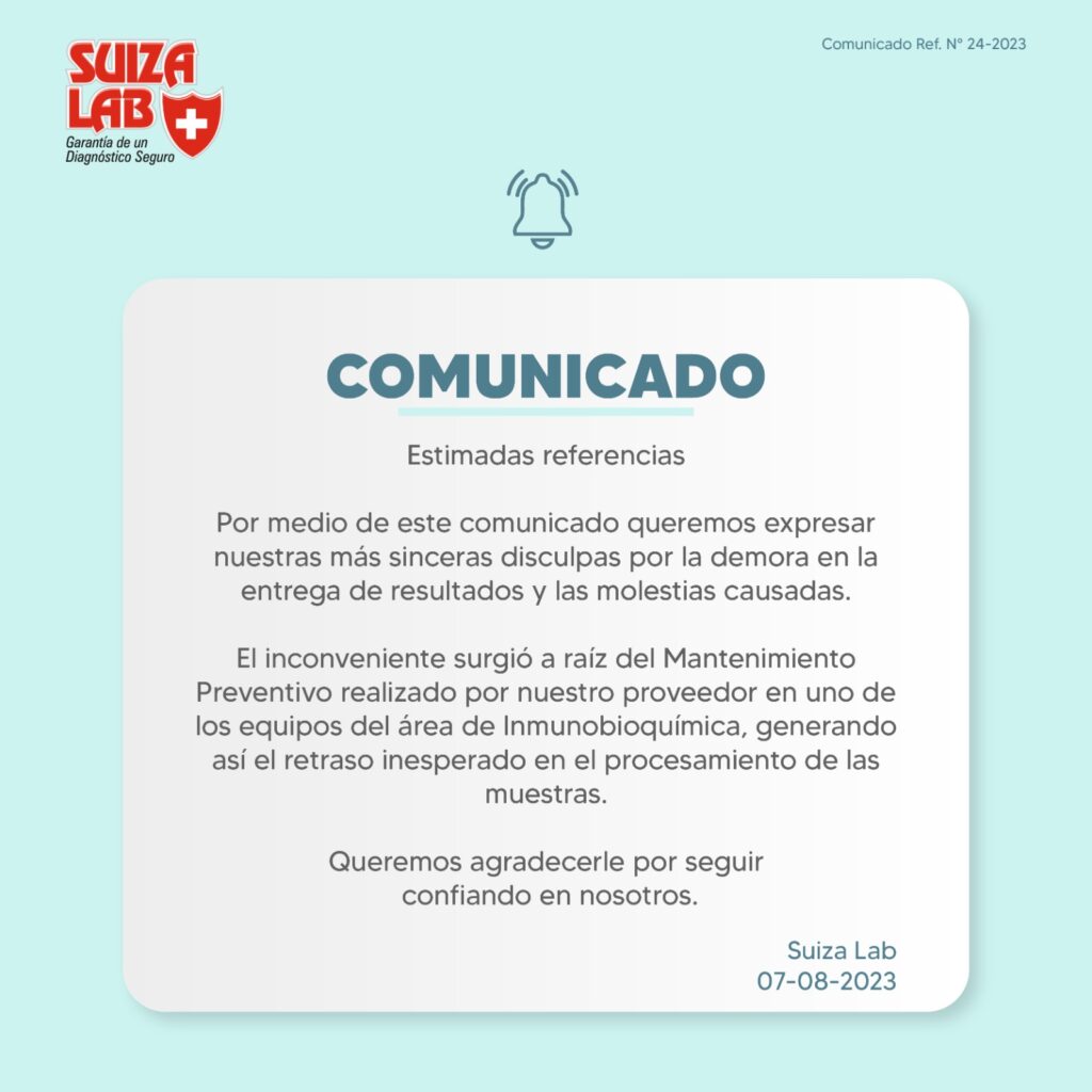 Comunicado N° 24-2023 - Suiza Lab
