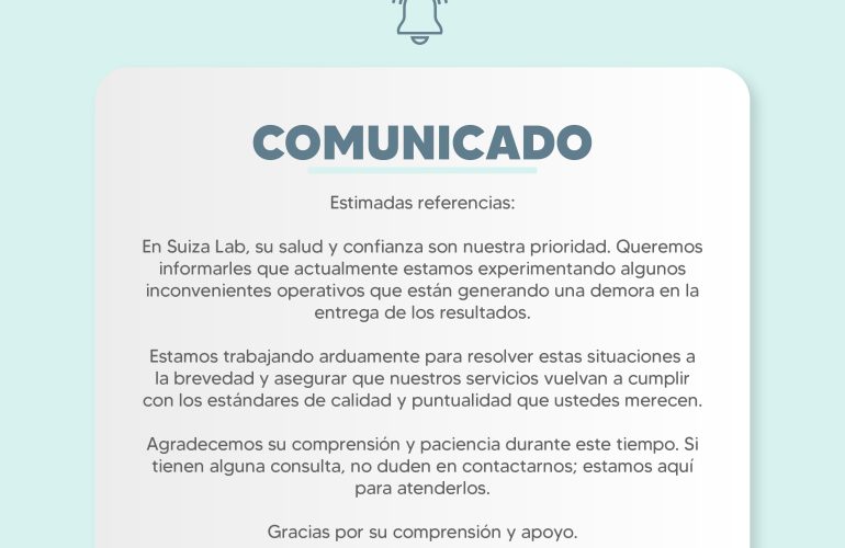 Comunicados - Suiza Lab