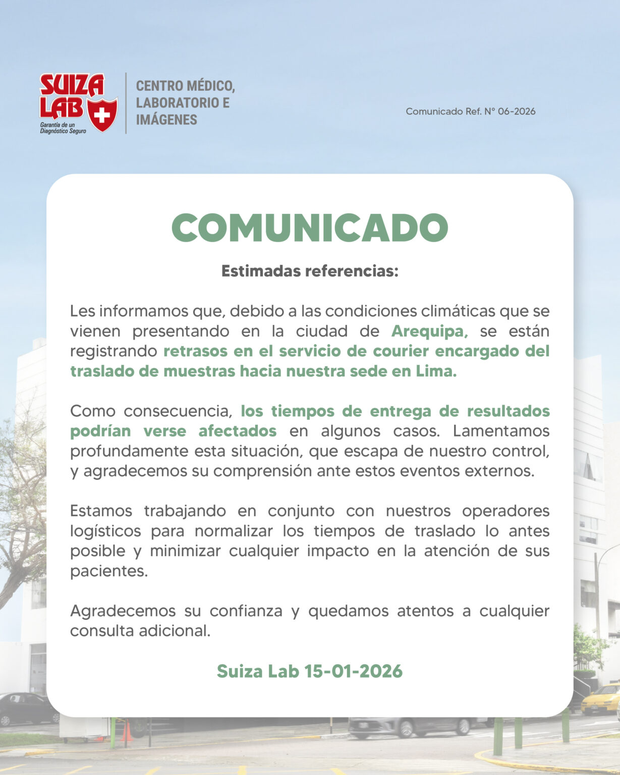 Comunicado Ref N° 06-2026 - Suiza Lab